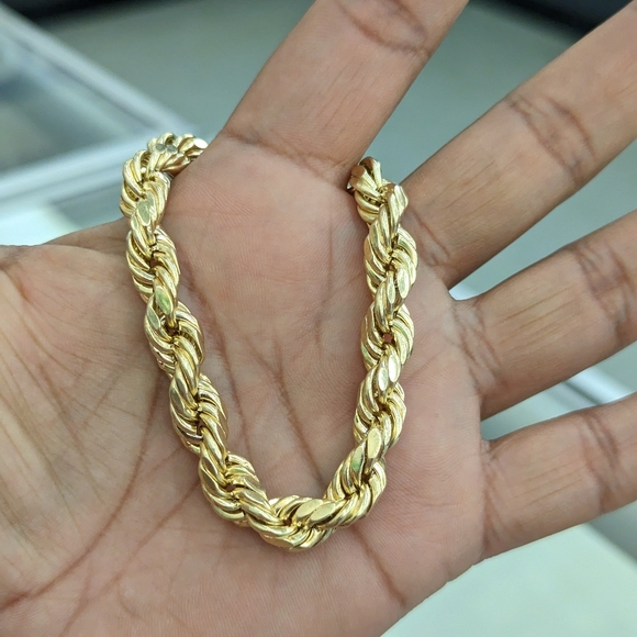 Unbrand | Accessories | Kt Real Gold Rope Bracelet 9mm 8 Inches | Poshmark